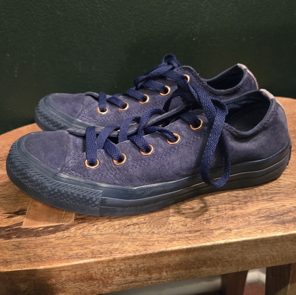 Converse | Shoes | Converse Navy Blue Suede Low Top Sneakers | Poshmark